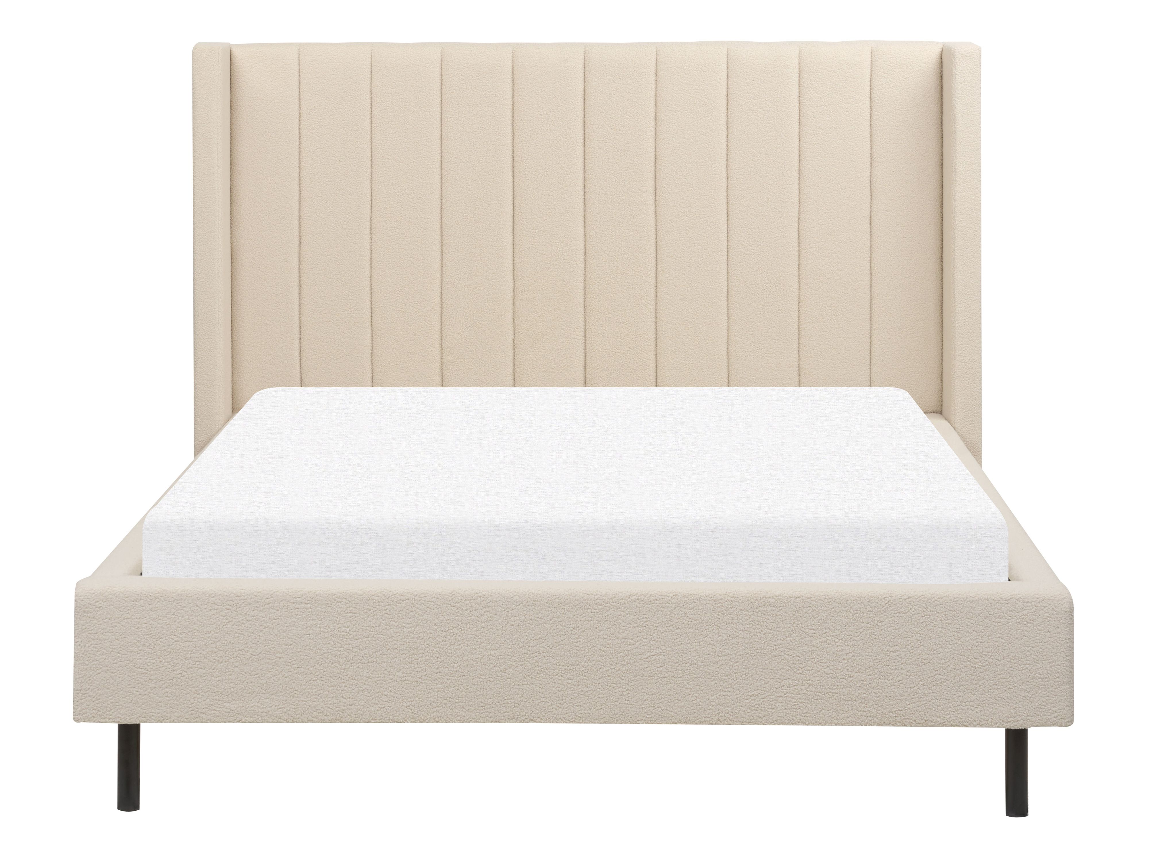 Boucle EU Double Size Bed Beige VILLETTE | Beliani.co.uk