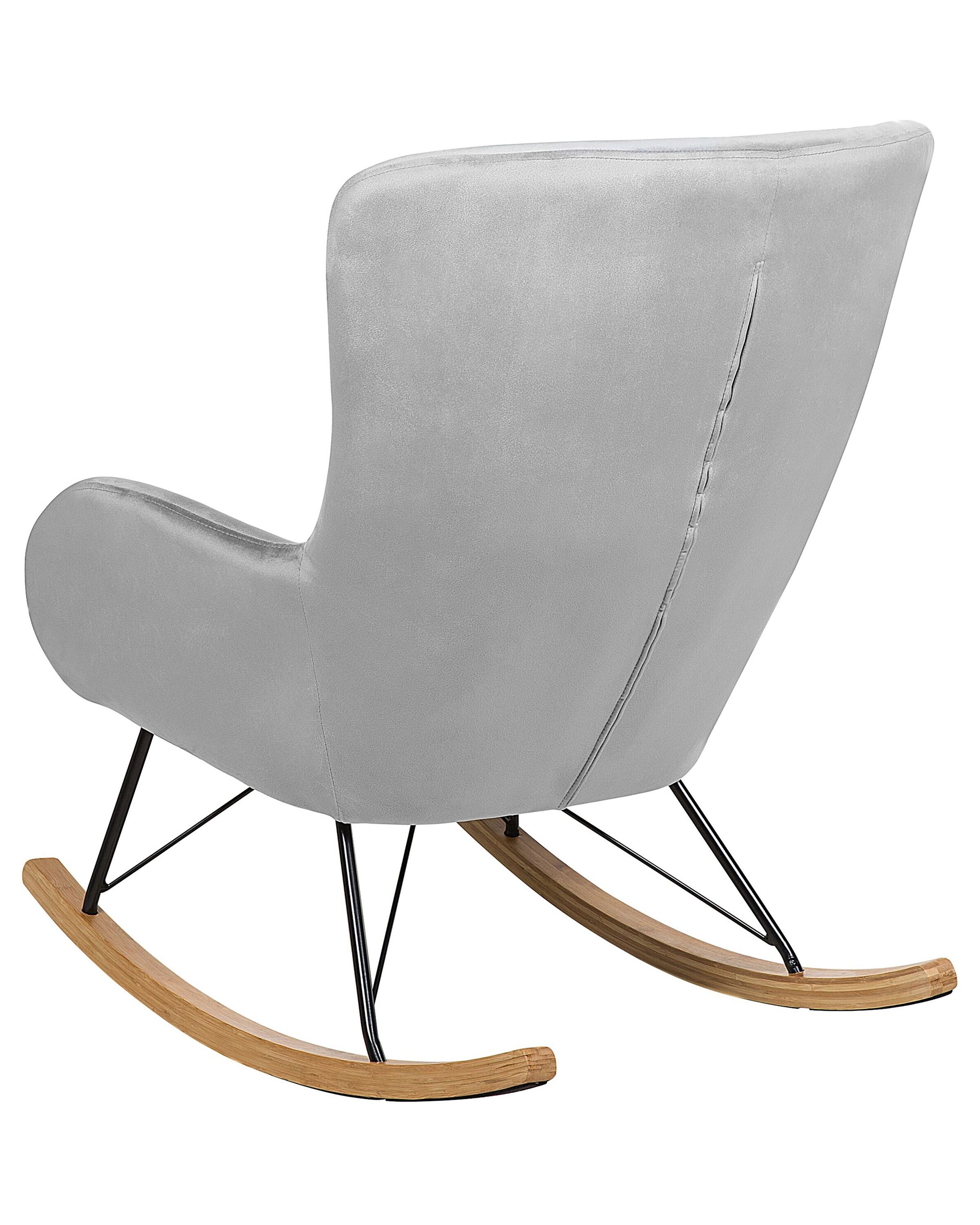 Velvet Rocking Chair Light Grey ELLAN | Beliani.co.uk