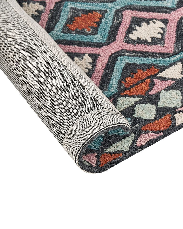 Wool Area Rug 200 x 200 cm Multicolour HAYMANA | Beliani.co.uk