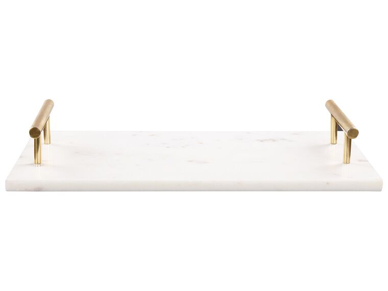 Marble Serving Tray White DIMARI | Beliani.co.uk