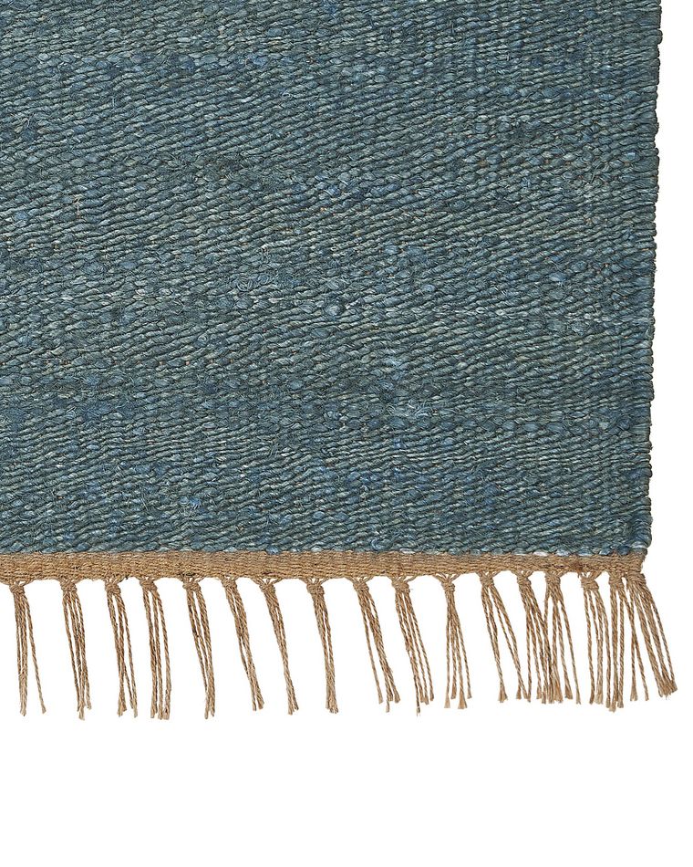 Alfombra de yute azul turquesa/marrón 80 x 150 cm LUNIA | Beliani.es