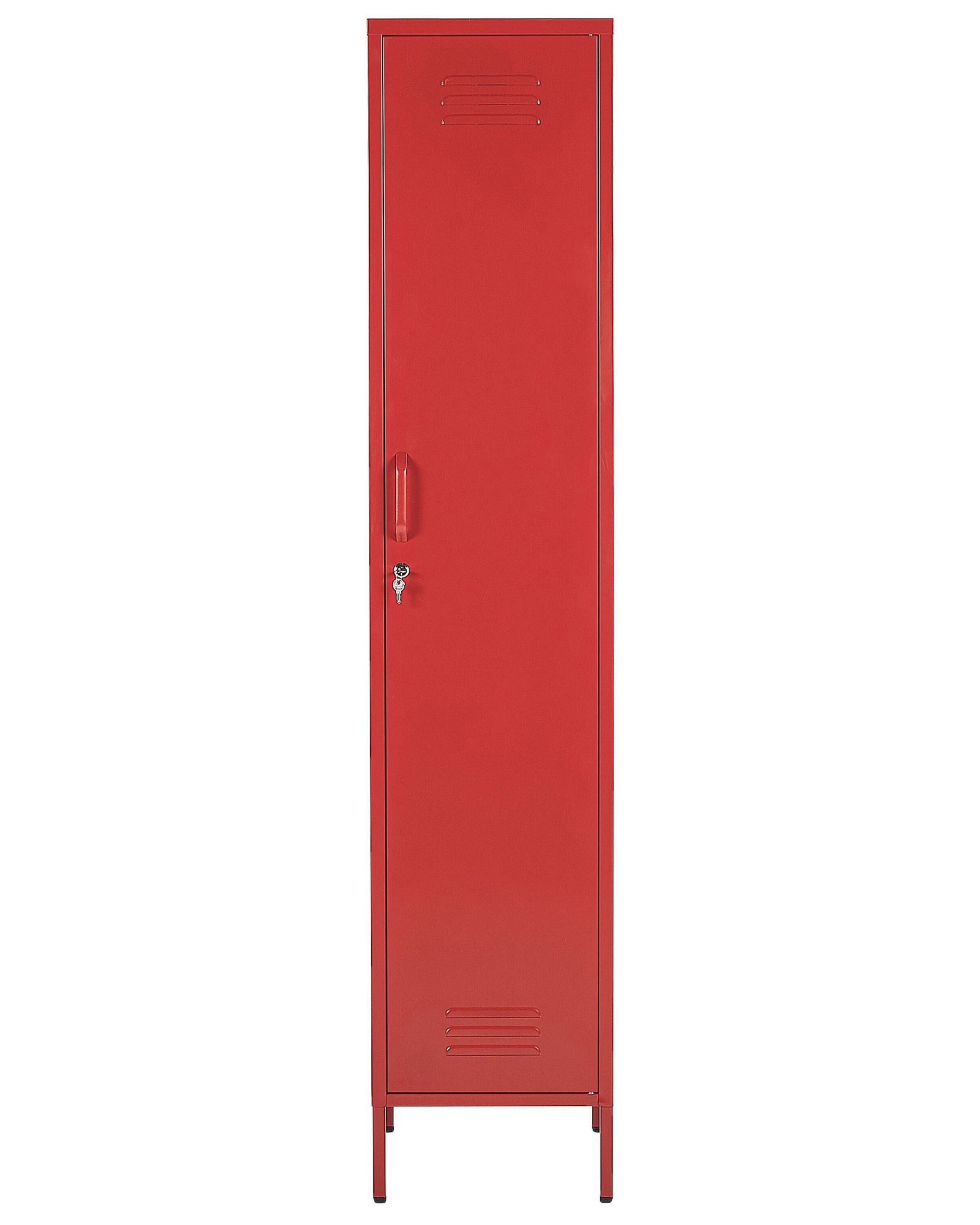 Metal Storage Cabinet Red FROME | Beliani.co.uk