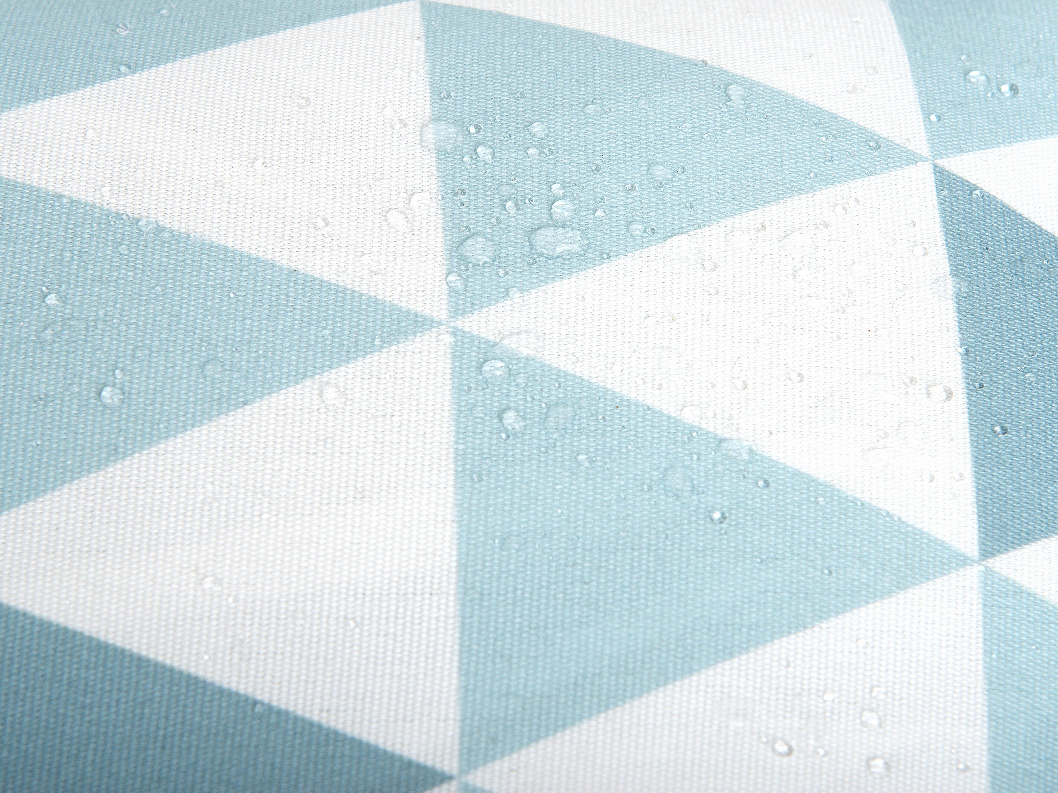Set of 2 Outdoor Cushions Triangle Pattern 40 x 40 cm Blue and White ...