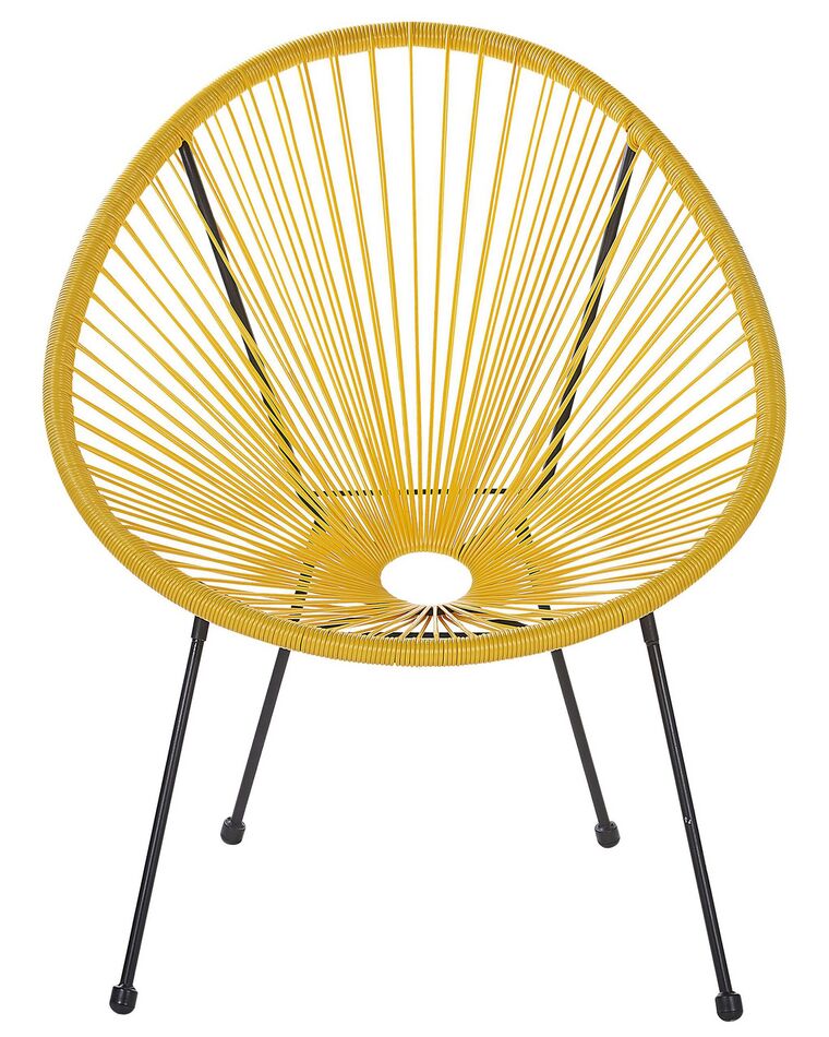 Set of 2 PE Rattan Accent Chairs Yellow ACAPULCO II | Beliani.co.uk