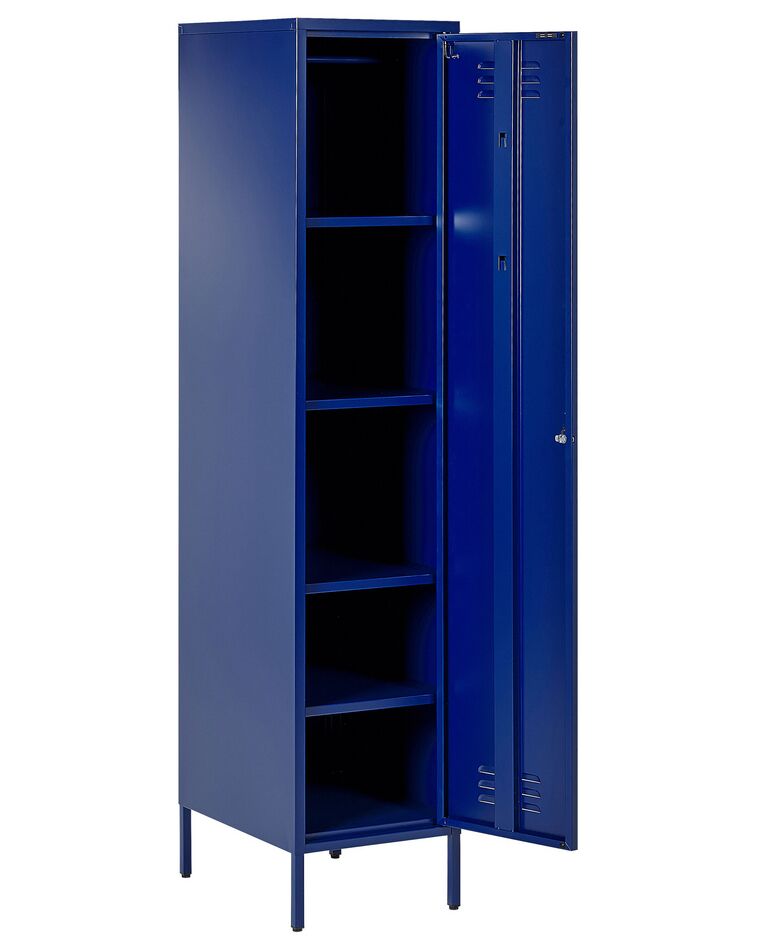 Metal Storage Cabinet Navy Blue FROME | Beliani.co.uk