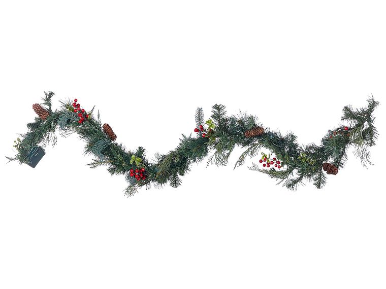Kerstslinger met LED-verlichting groen 180 cm ELBRUS | Beliani.nl