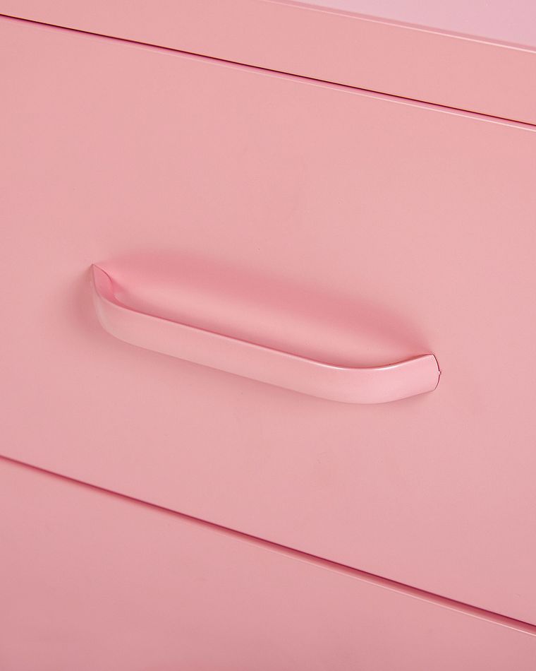 2 Drawer Steel Bedside Table Pink MALAVI | Beliani.co.uk