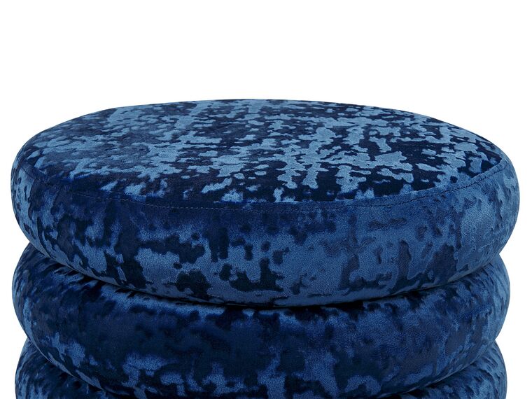 Velvet Storage Pouffe Navy Blue BREWTON | Beliani.co.uk