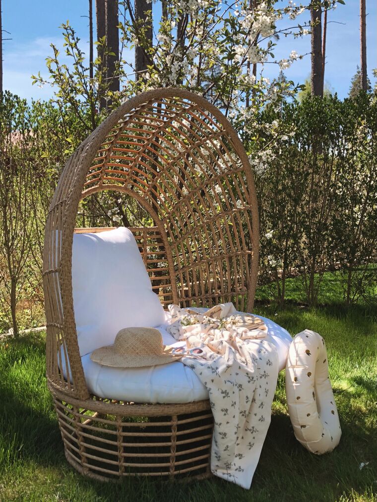 Rattan Basket Chair Natural LIDO | Beliani.co.uk