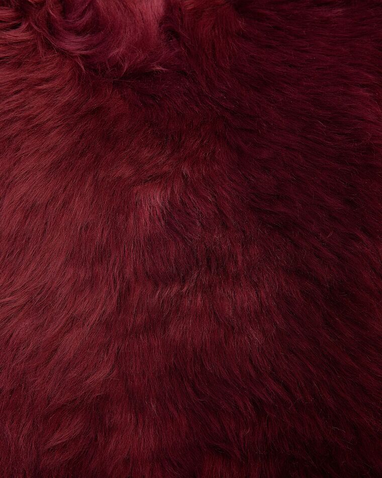 Sheepskin Rug Dark Red ULURU | Beliani.co.uk