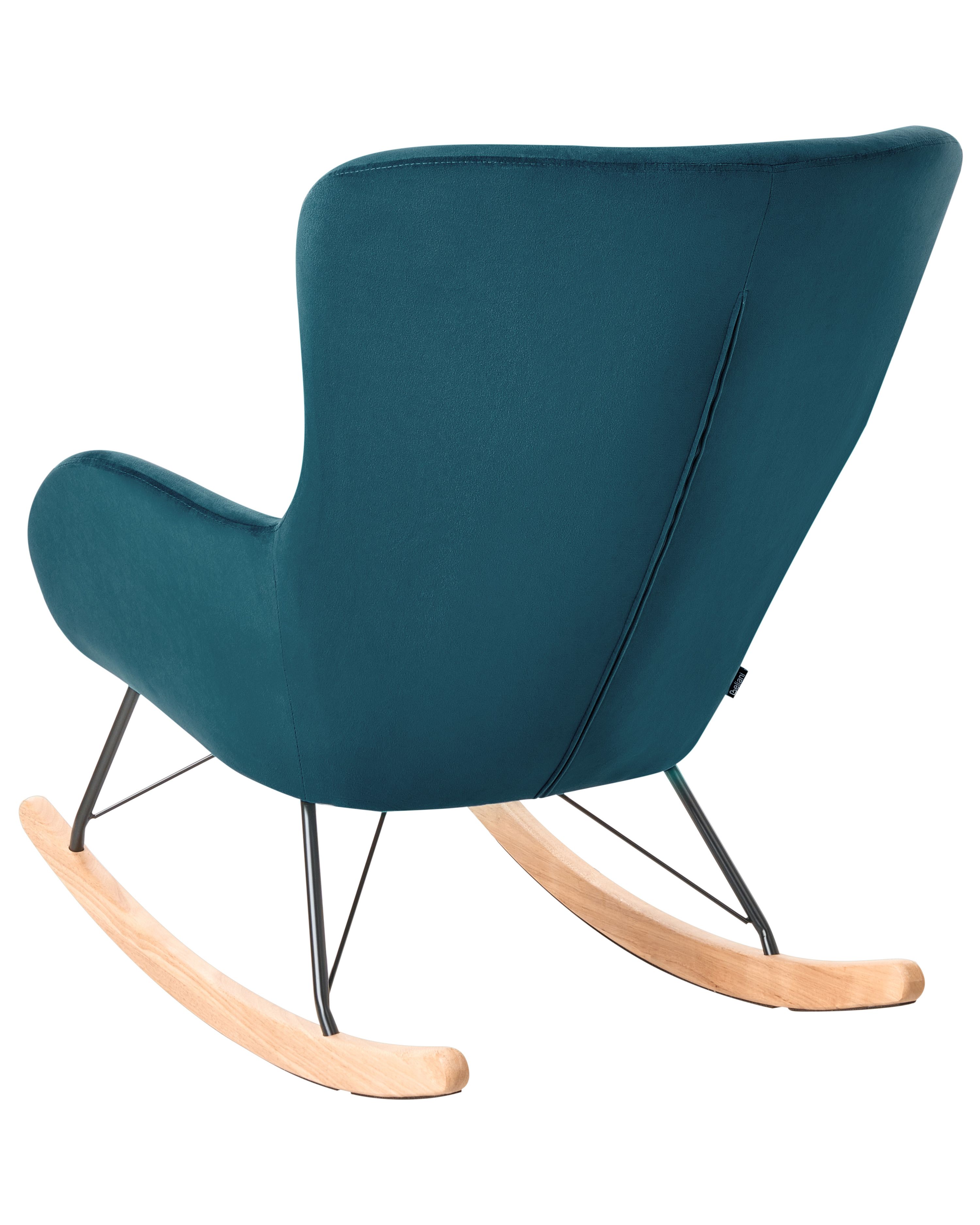 Velvet Rocking Chair Sea Blue ELLAN | Beliani.co.uk