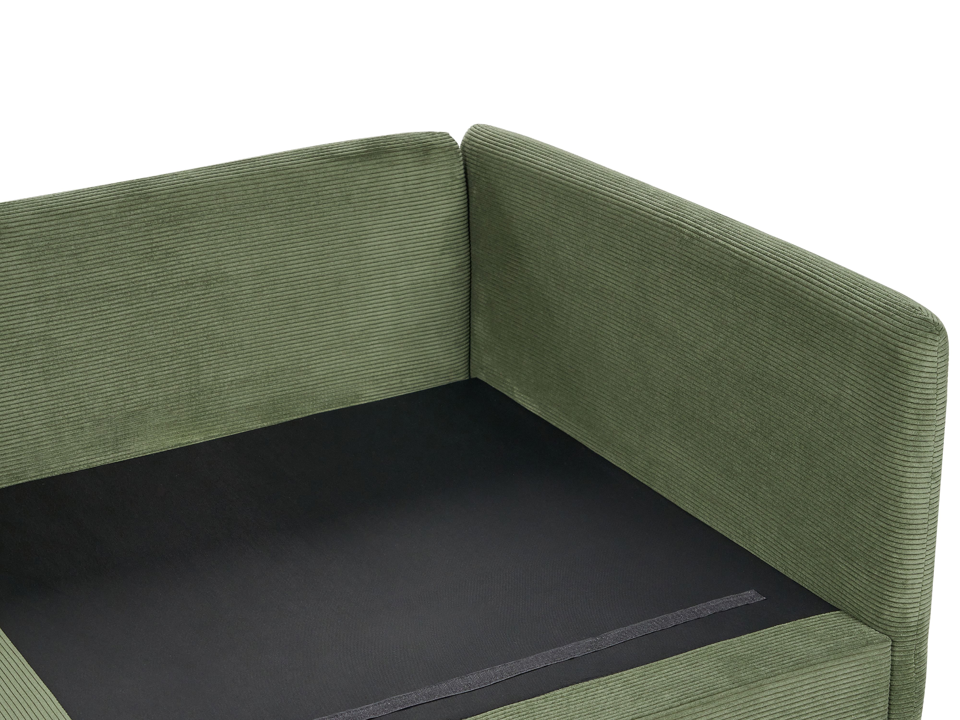 Modulárna menčestrová rohová pohovka pravostranná zelená EGERIS ...