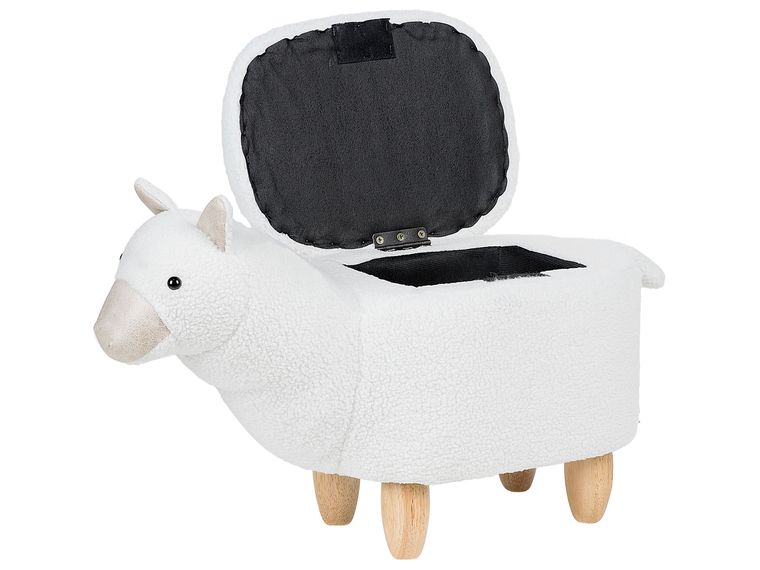 Fabric Storage Animal Stool White ALPACA | Beliani.co.uk