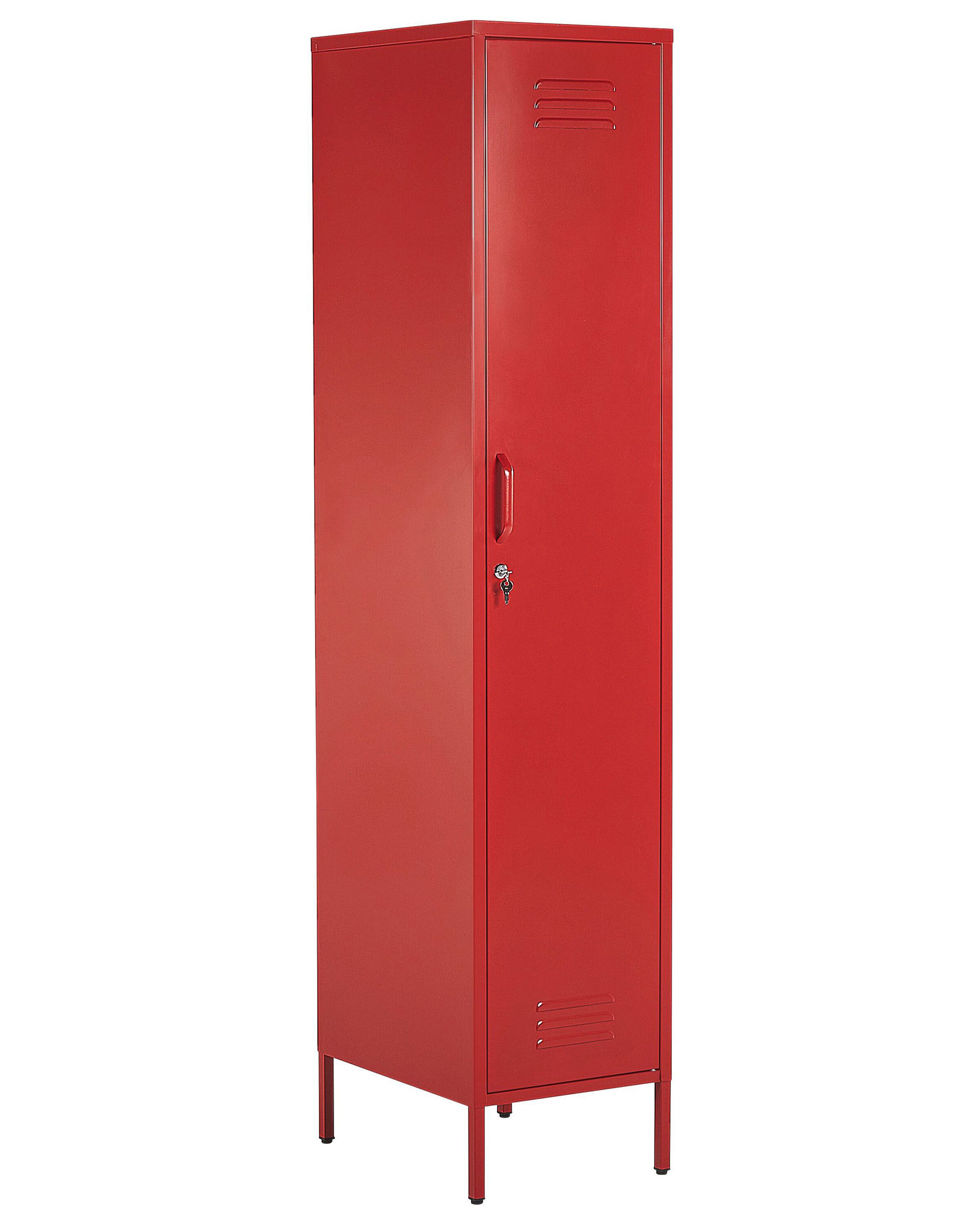 Metal Storage Cabinet Red FROME | Beliani.co.uk