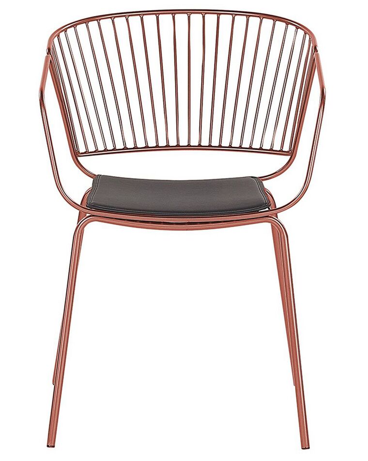 Set of 2 Metal Dining Chairs Copper RIGBY | Beliani.co.uk