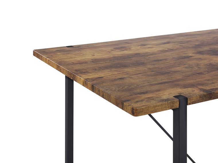 Dining Table 160 x 80 cm Dark Wood with Black SARITAS | Beliani.co.uk