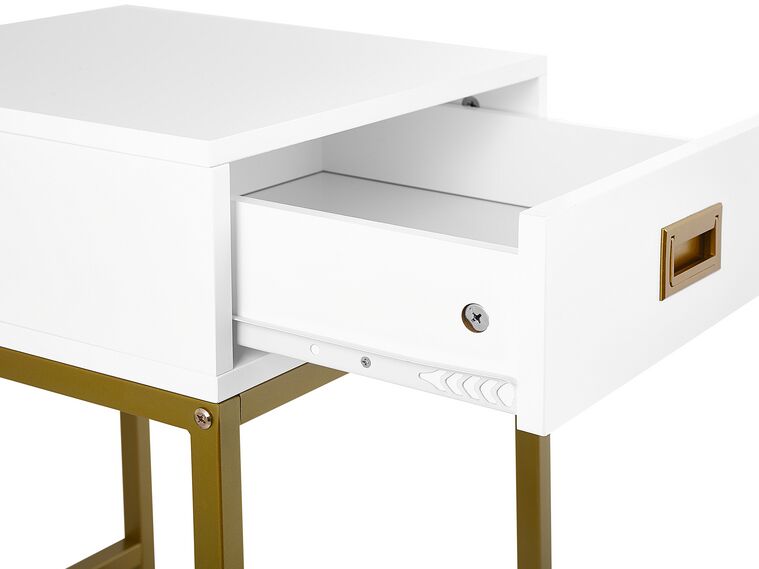 1 Drawer Side Table White LARGO | Beliani.co.uk