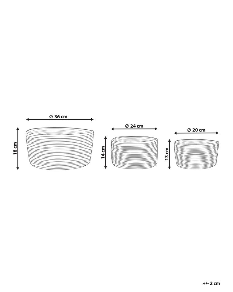 Set of 3 Jute Baskets Natural and Beige TAJORI | Beliani.co.uk