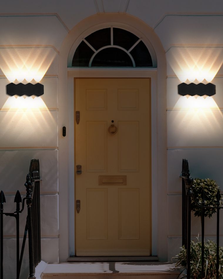 Set of 2 Outdoor LED Wall Lights Black WELDON | Beliani.co.uk