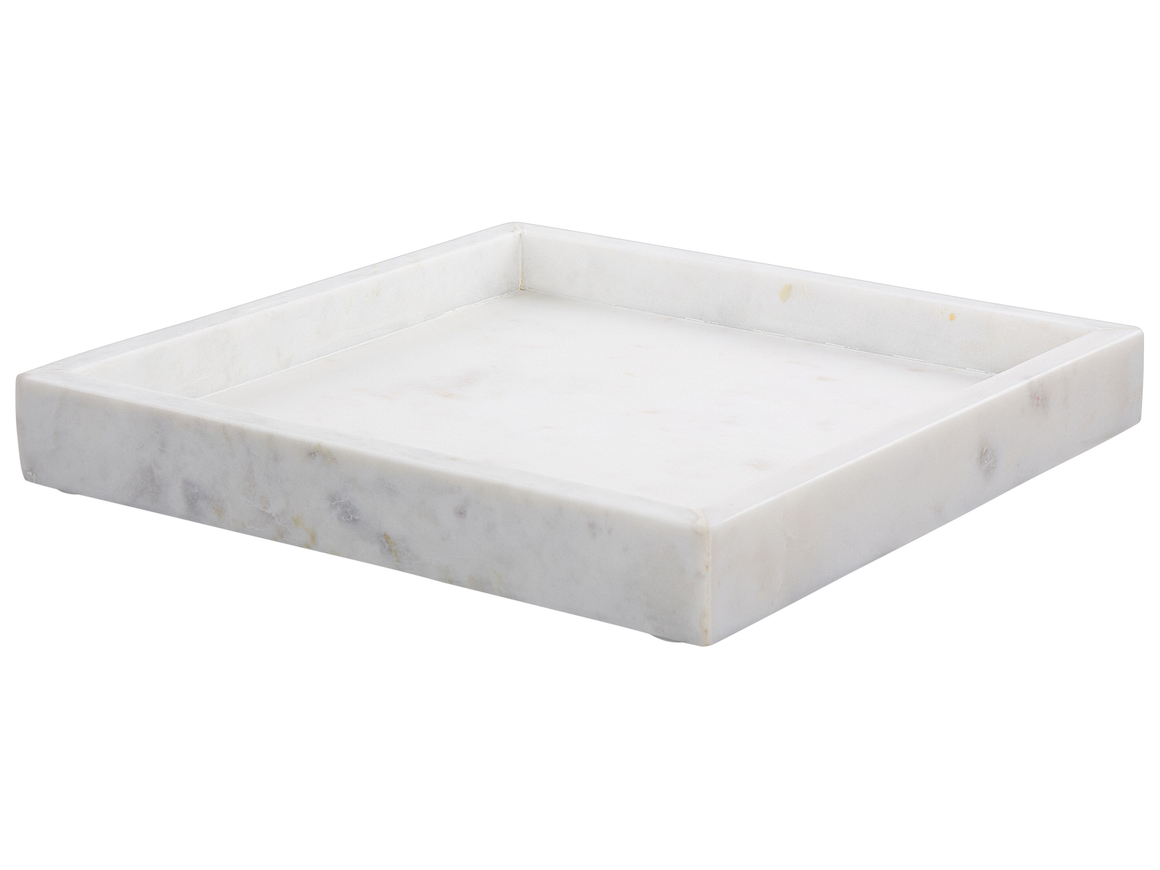 Marble Decorative Tray Square White KATERINI | Beliani.co.uk