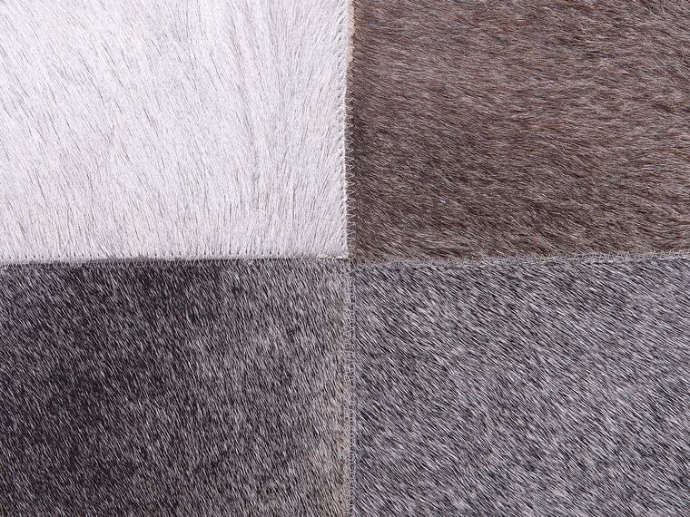 Conjunto de 2 almofadas decorativas em pele cinzenta 45 x 45 cm NELLAD ...