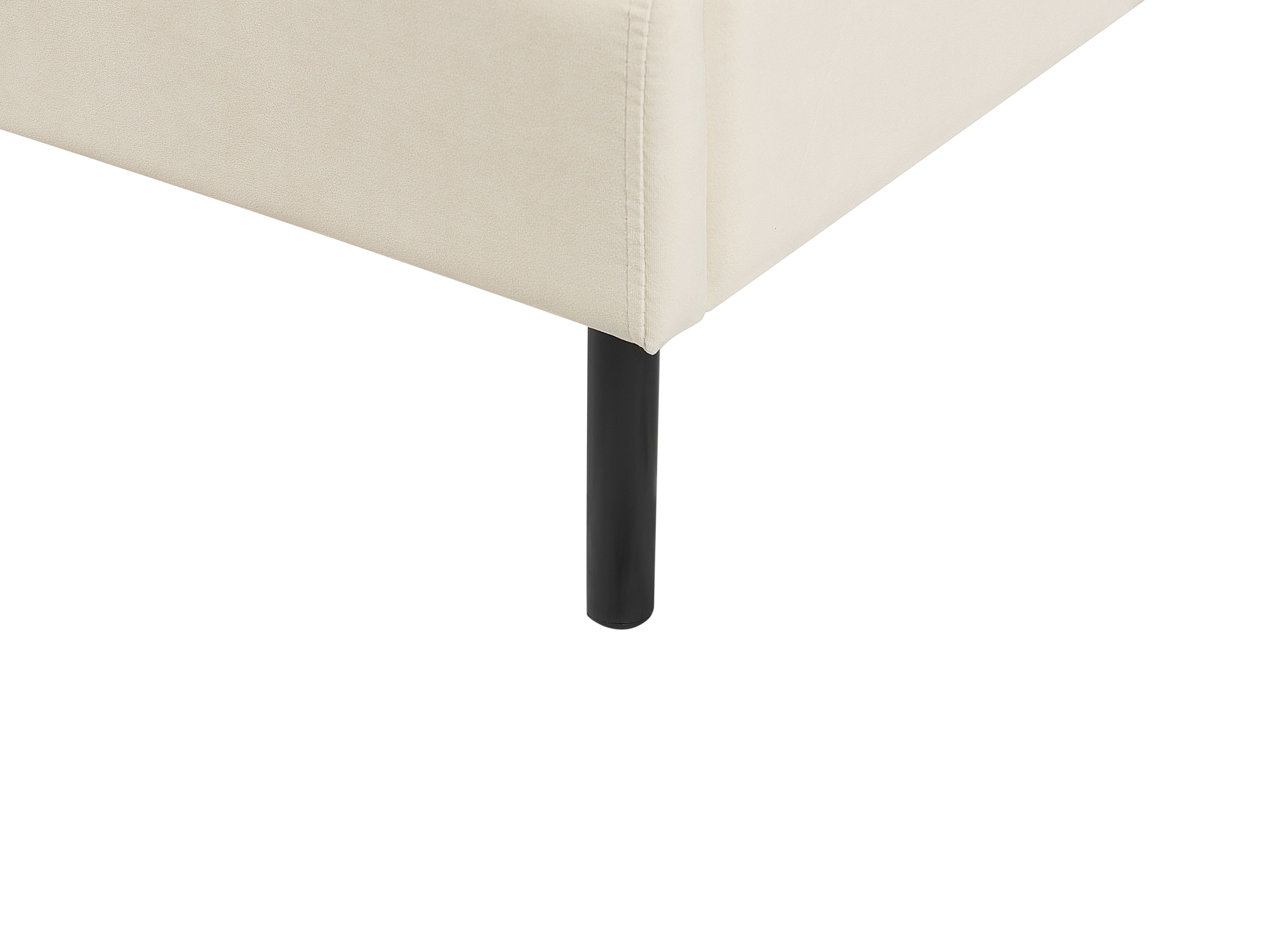 Seng velour lys beige lamelramme 160 x 200 cm ARETTE | Beliani.dk