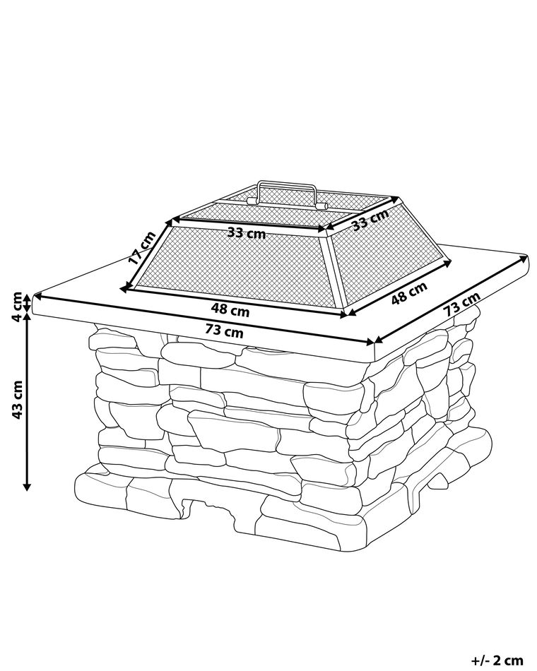 Rectangle Fire Pit Grey KELUD | Beliani.co.uk