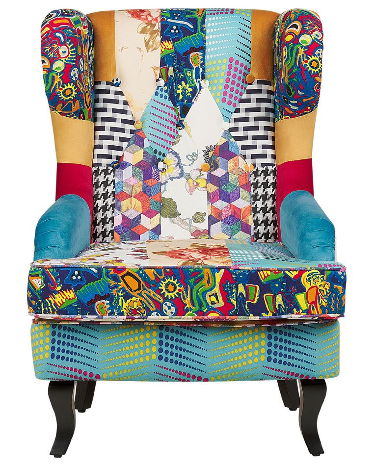 Fauteuil en tissu patchwork multicolore MOLDE | Beliani.fr