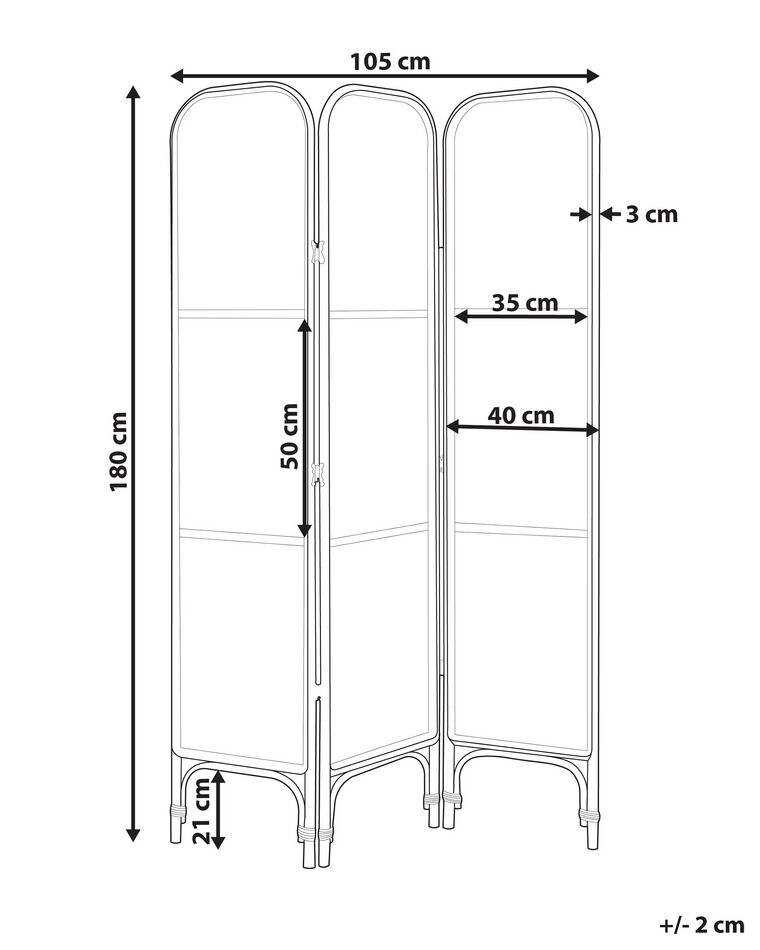 Natúr paraván három panellel 105 x 180 cm POTENZA | Beliani.hu