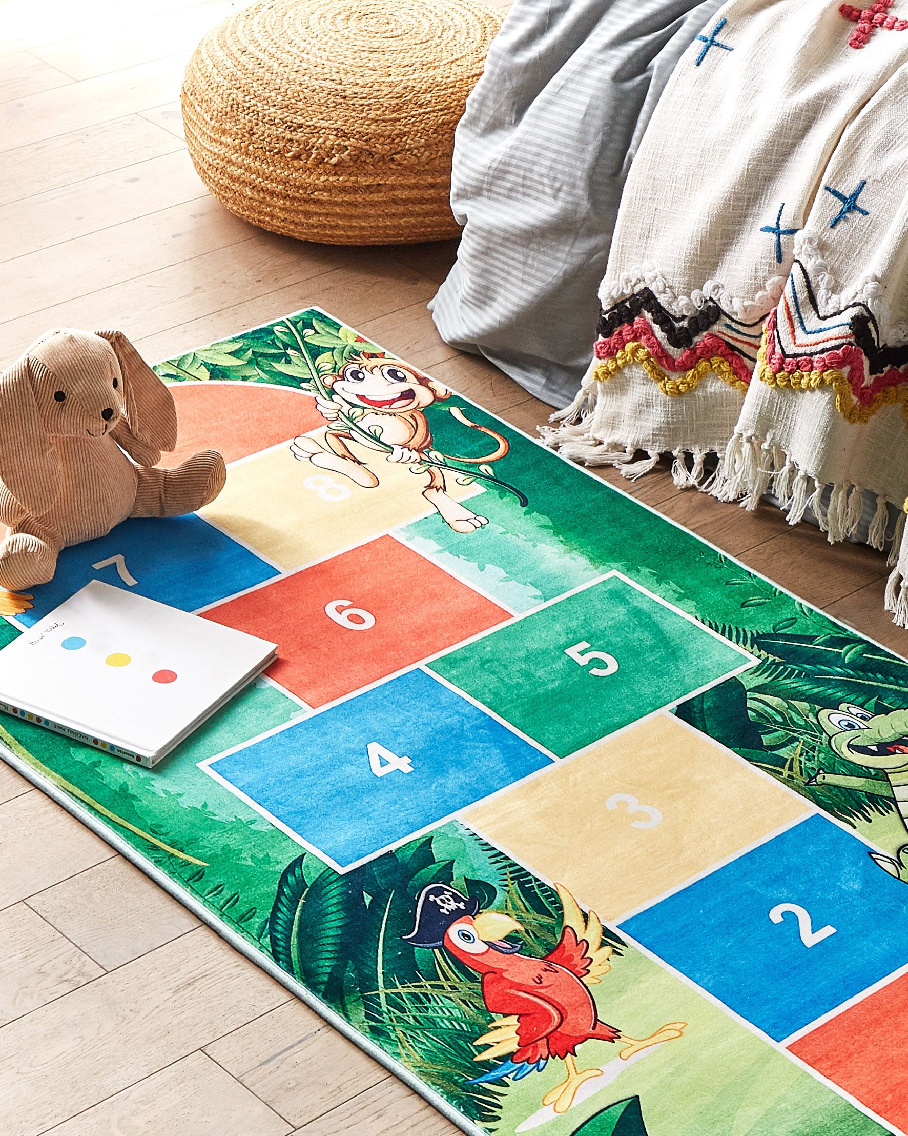 Kids Rug Hopscotch Print 80 x 150 cm Green BABADAG | Beliani.co.uk