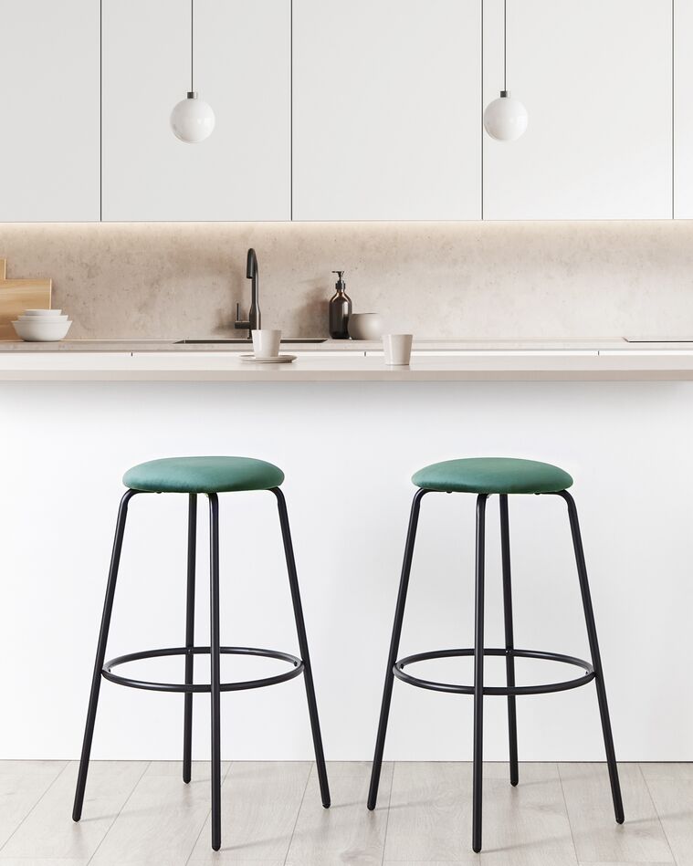 Set of 2 Velvet Bar Stools Emerald Green MORTON | Beliani.co.uk