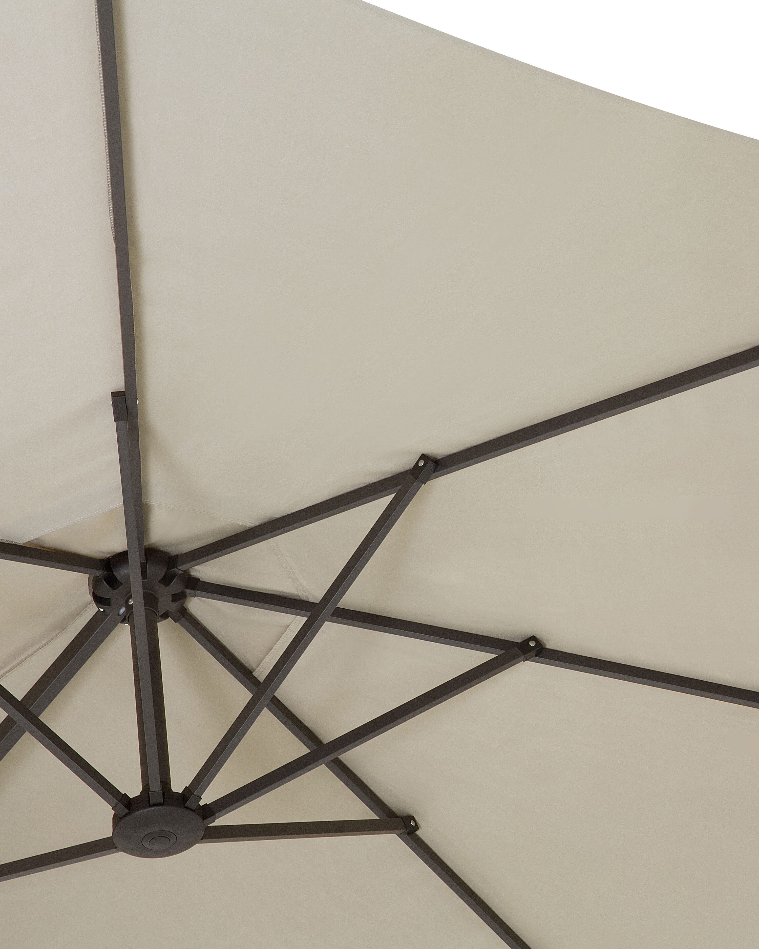 Double Canopy Garden Parasol 2.7 x 4.6 m Light Beige SIBILLA | Beliani ...