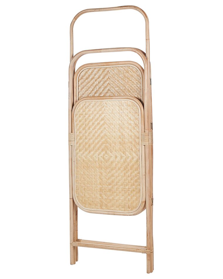 Folding Rattan 3 Panel Room Divider 166 x 180 cm Natural CARPI ...