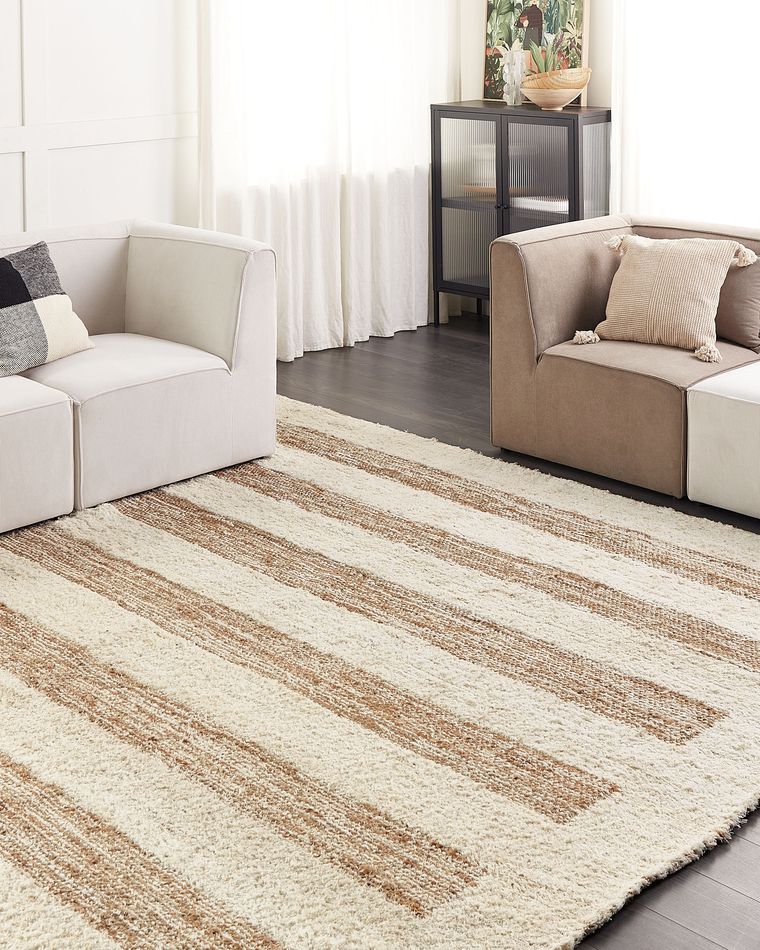 Jute Area Rug 300 x 400 cm Beige ZIARAT | Beliani.co.uk