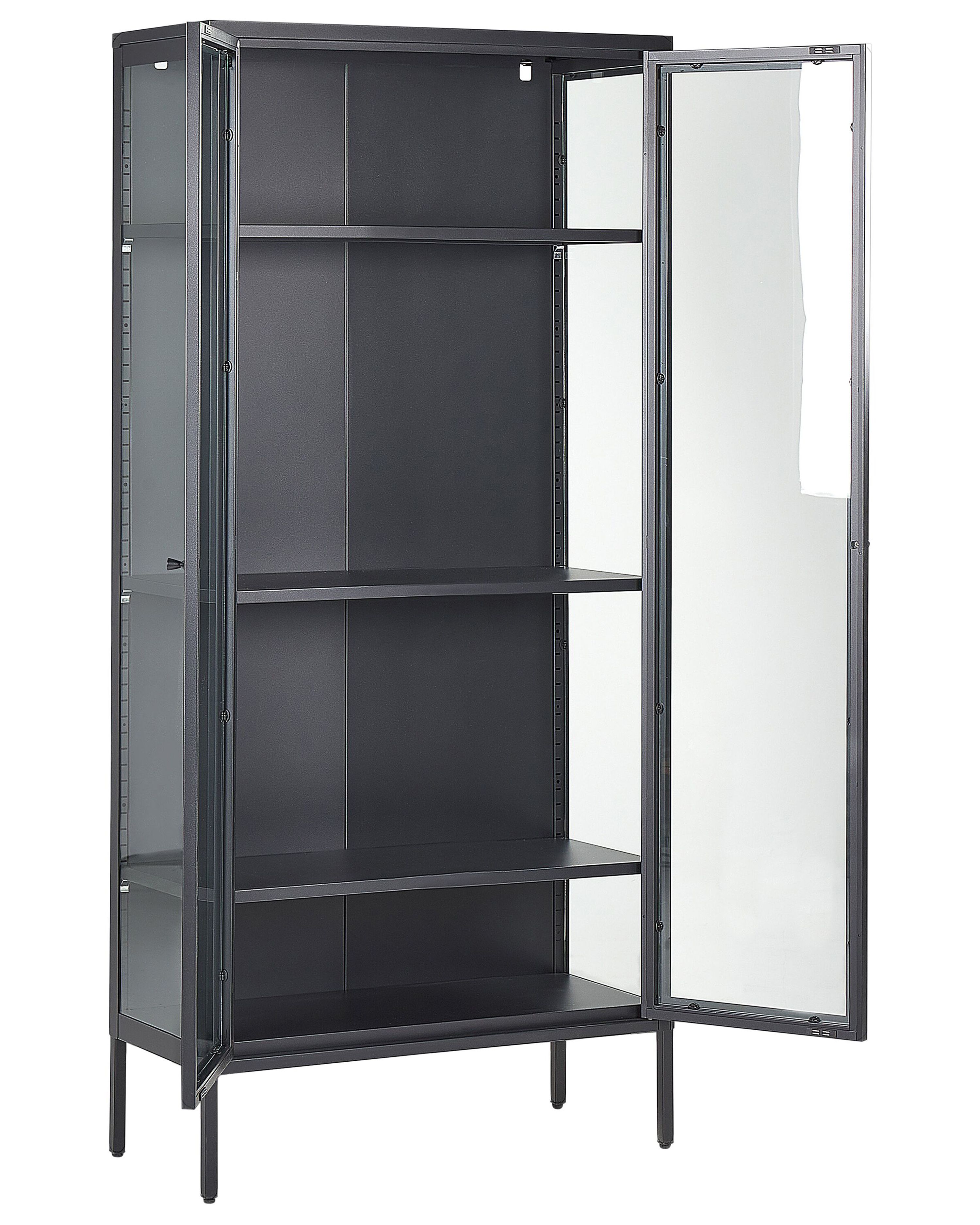 Steel Display Cabinet Black HARTY | Beliani.co.uk