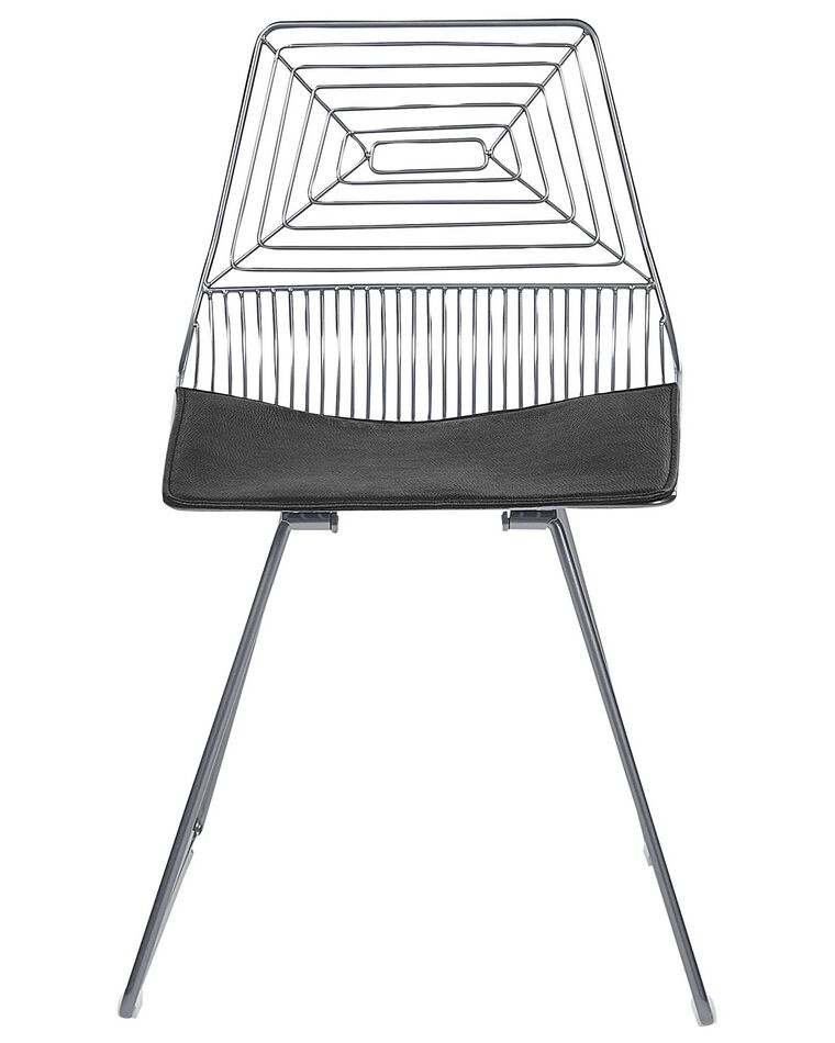 Set Of 2 Metal Accent Chairs Silver Beatty Belianide