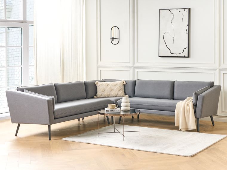 5 Seater Modular Garden Corner Sofa Grey LORETELLO | Beliani.co.uk
