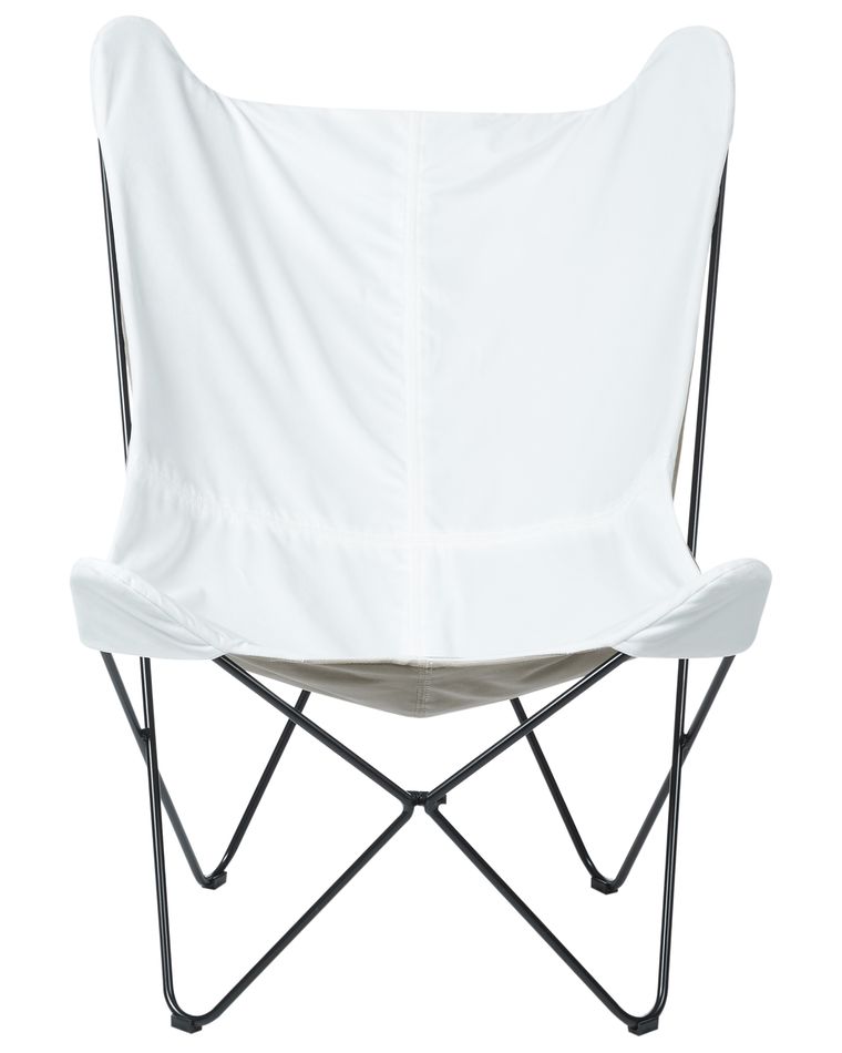 Flagermusstol hvid velour NYBRO | Beliani.dk