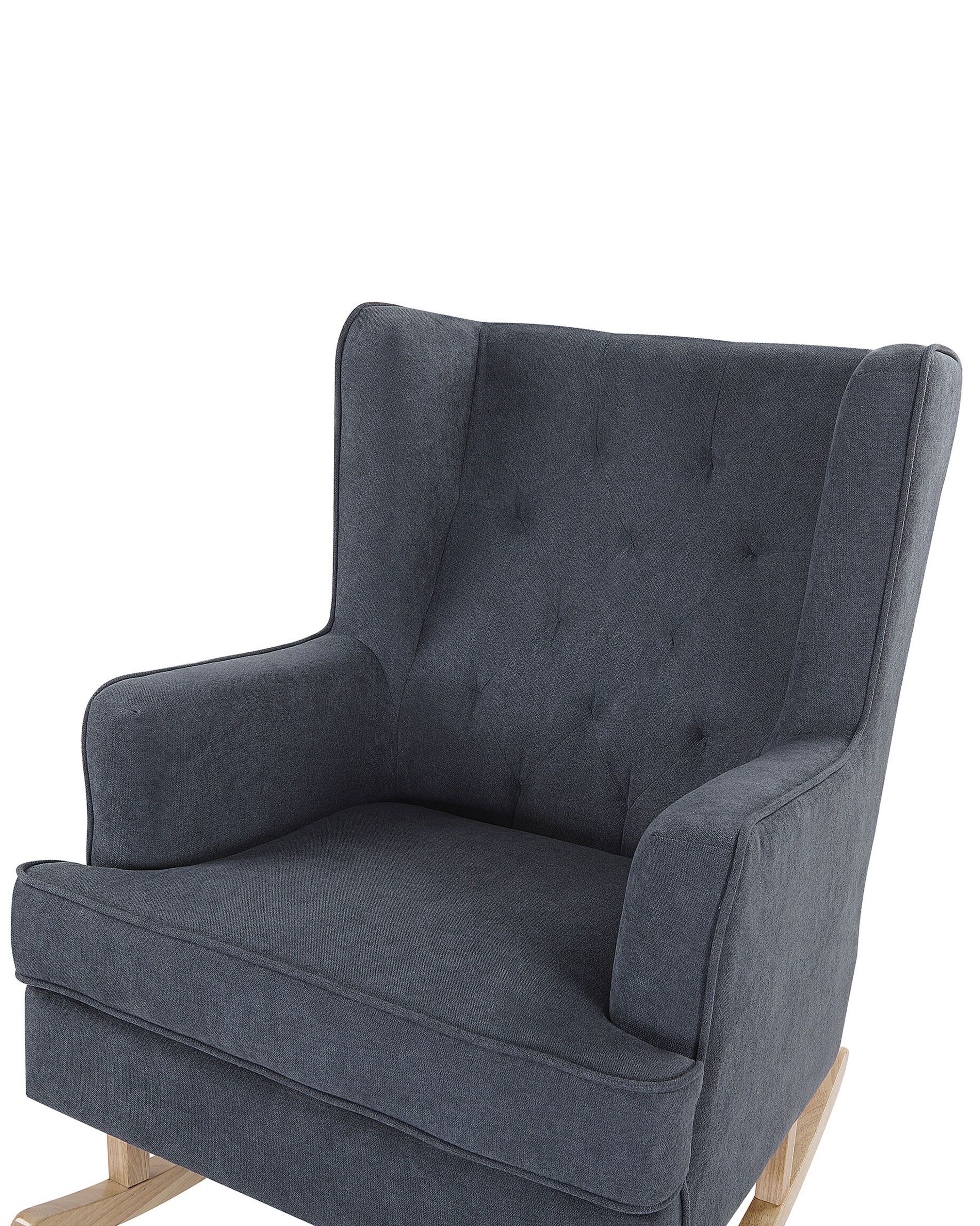 Fabric Rocking Chair Grey TRONDHEIM II | Beliani.co.uk