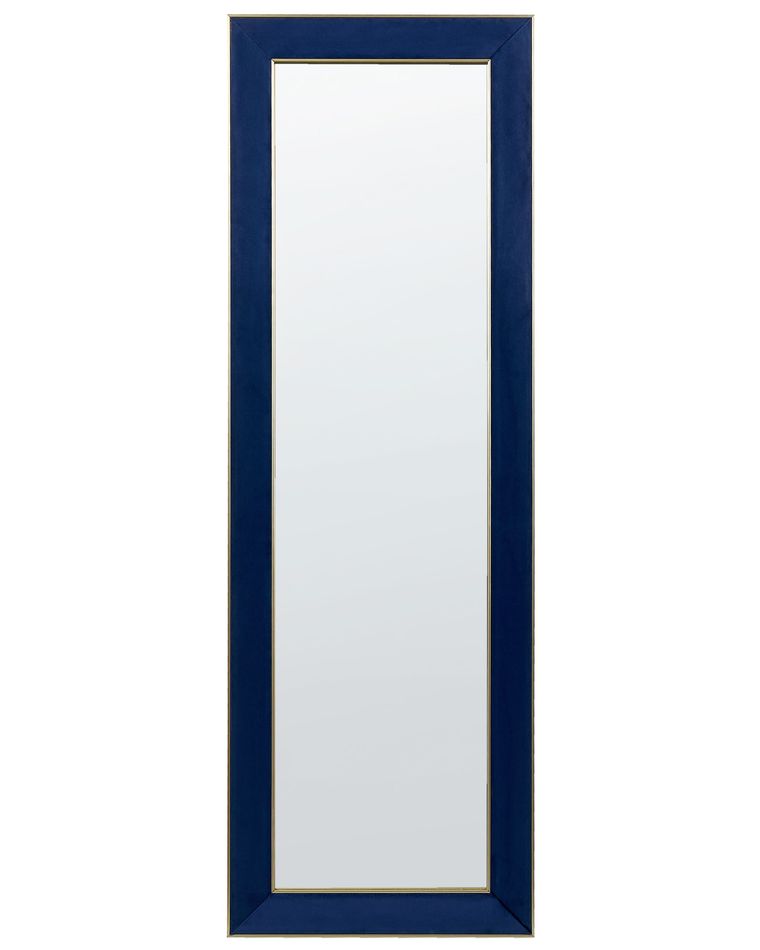Velvet Standing Mirror 50 x 150 cm Blue LAUTREC | Beliani.co.uk
