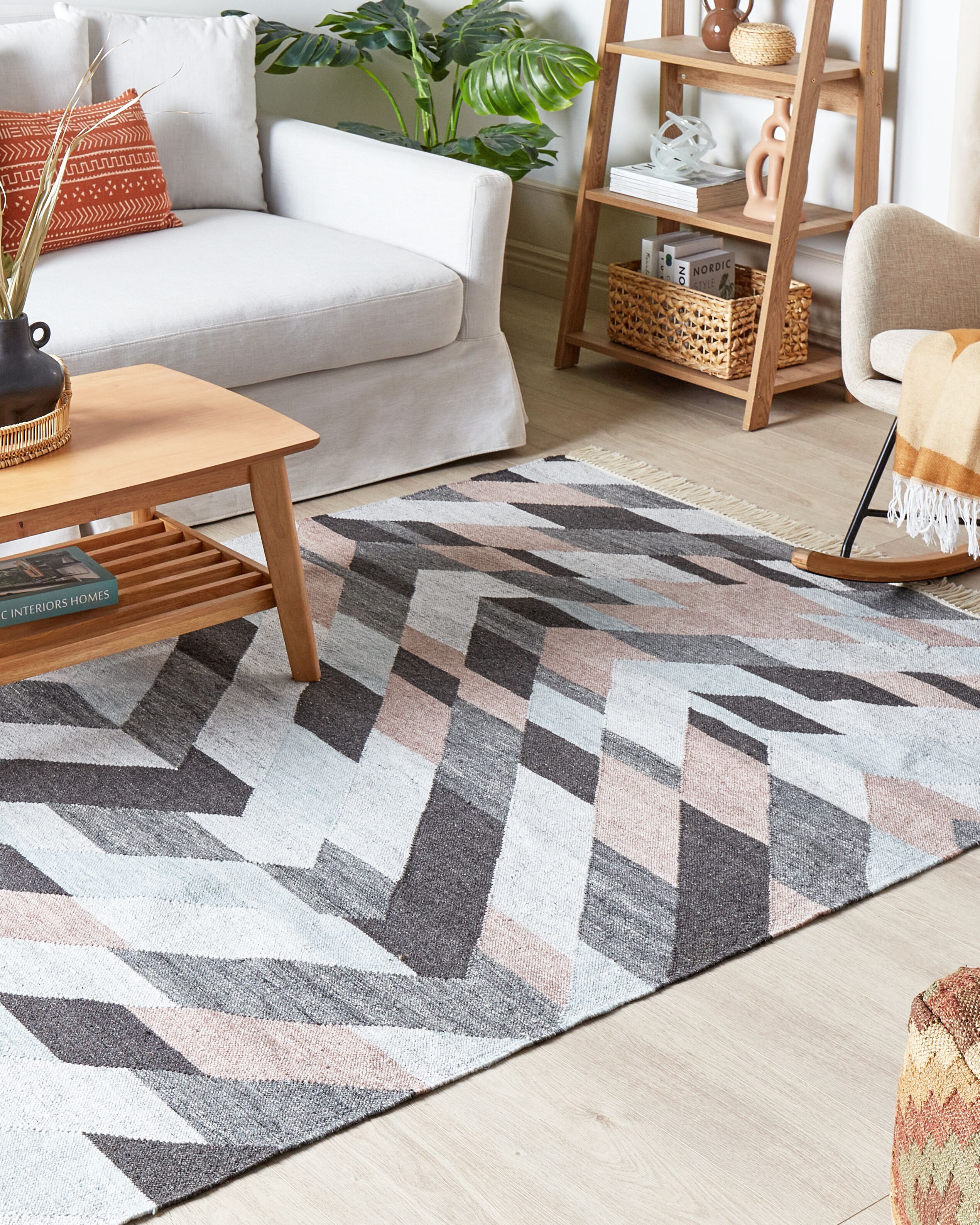 Jute Area Rug 160 x 230 cm Multicolour NAKKAS | Beliani.co.uk