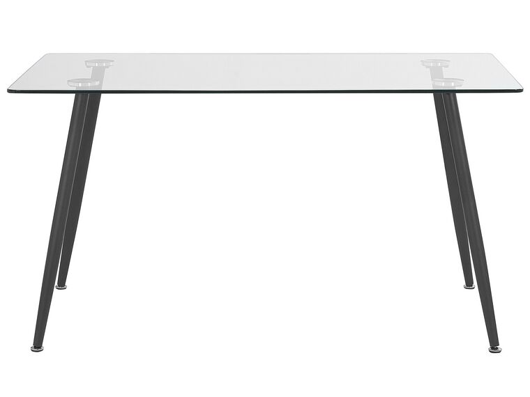 Glass Top Dining Table 140 x 80 cm MIDLAND | Beliani.co.uk
