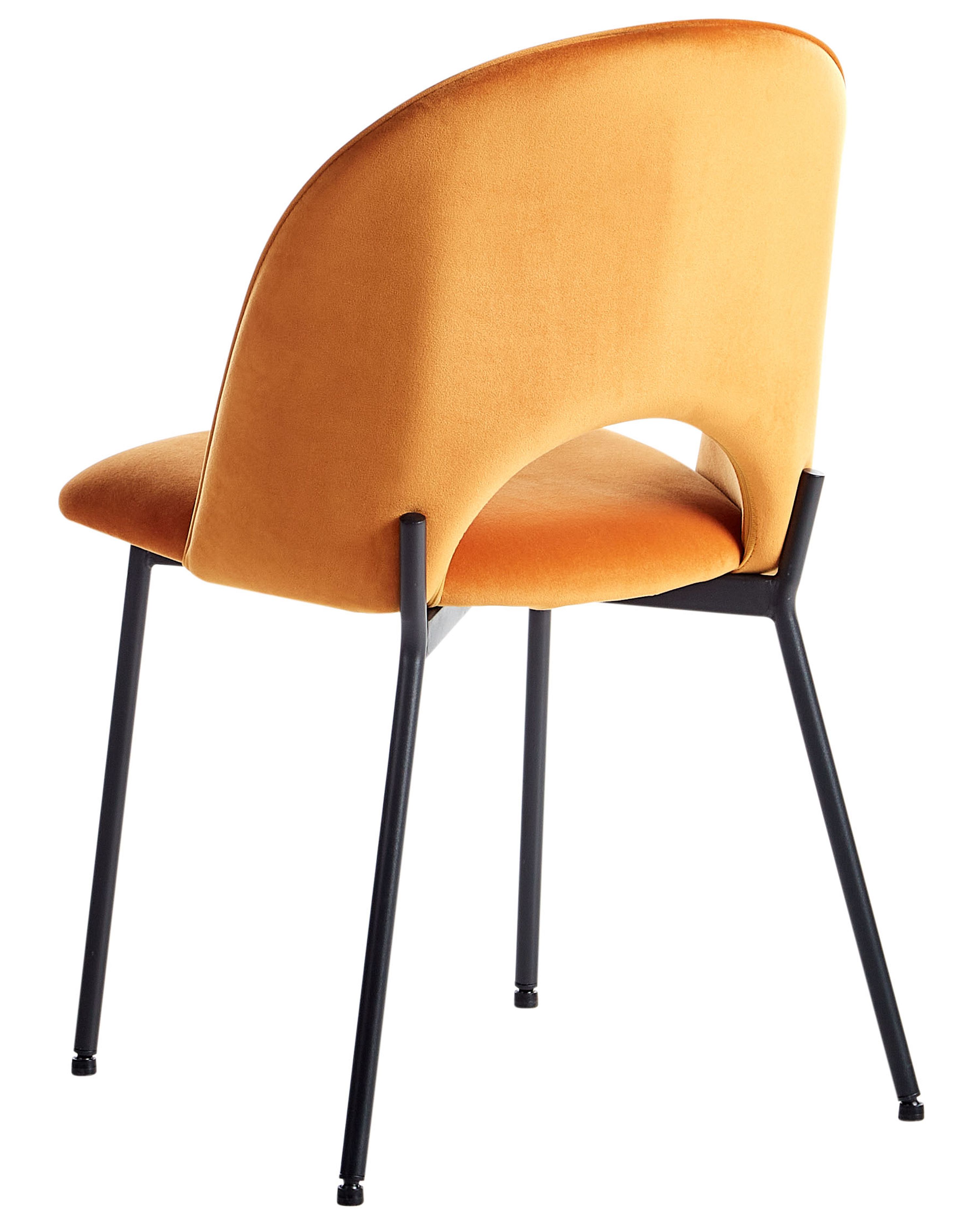 Set med 2 matstolar i sammet orange COVELO | Beliani.se