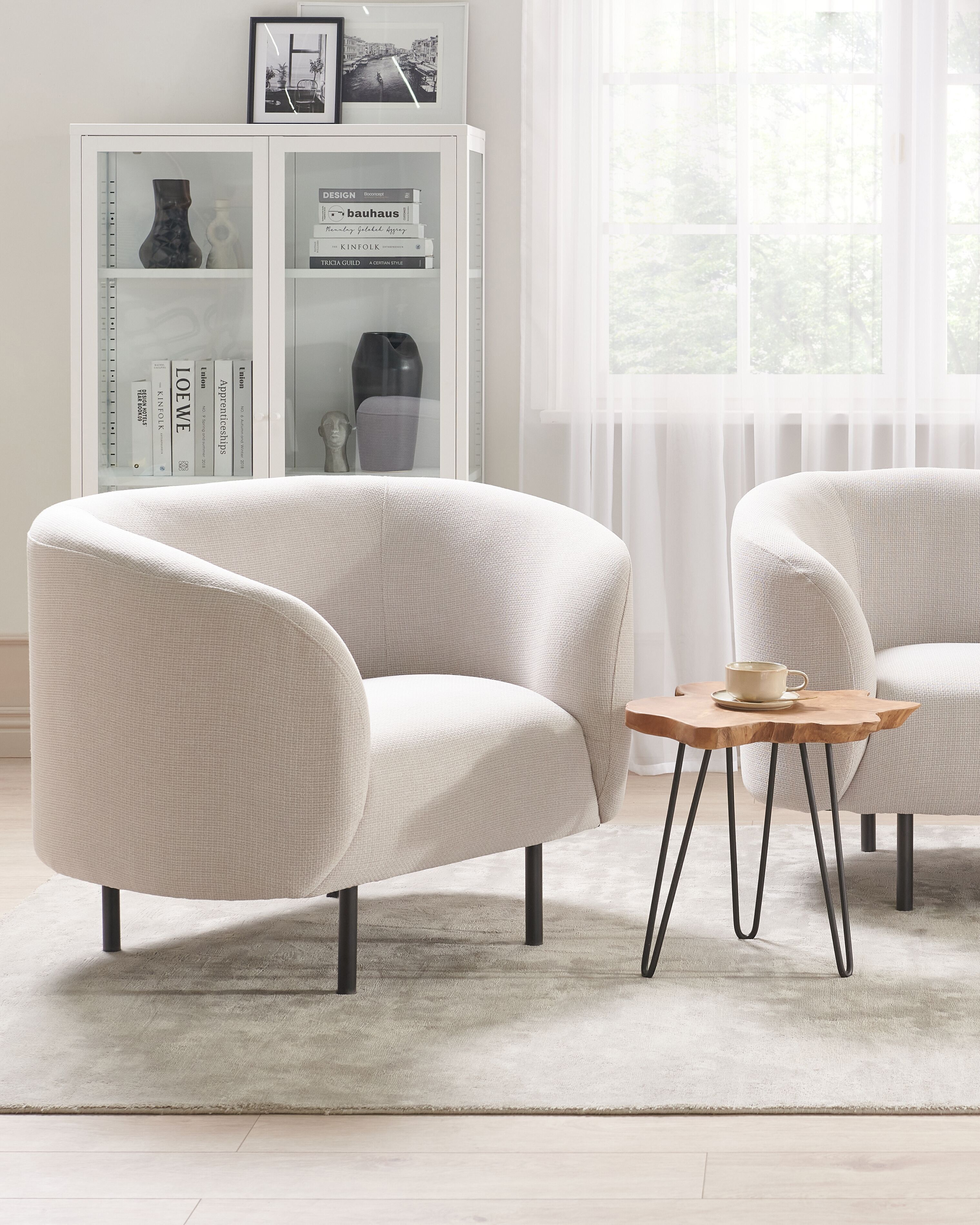 Fabric Armchair Beige LOEN | Beliani.co.uk