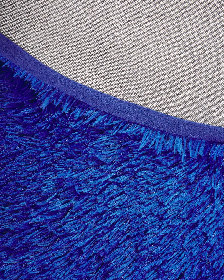 Shaggy Round Area Rug ⌀ 140 cm Blue CIDE | Beliani.co.uk