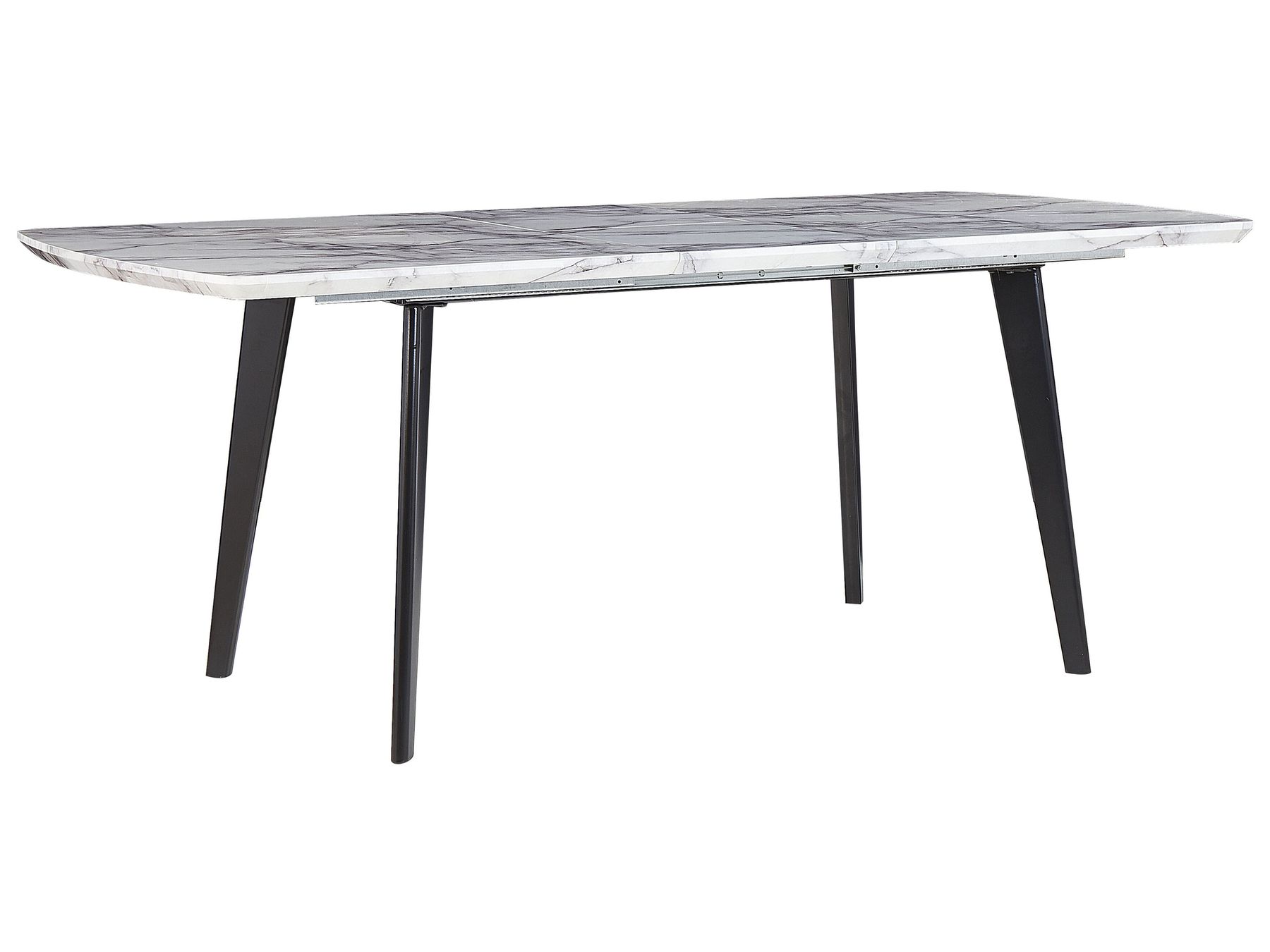 Extending Dining Table 160/200 x 90 cm Marble Effect with Black MOSBY ...
