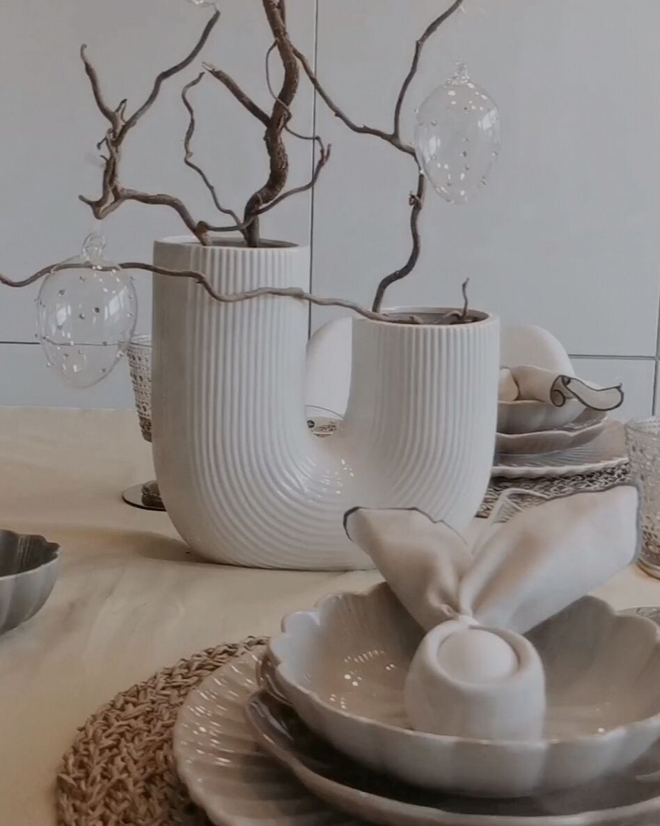 Dekovase Steinzeug weiss 23 cm MITILINI | Beliani.ch