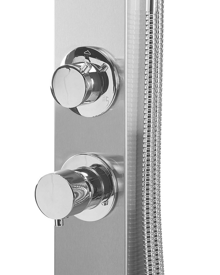 Freestanding Outdoor Shower Silver OLZAI | Beliani.co.uk