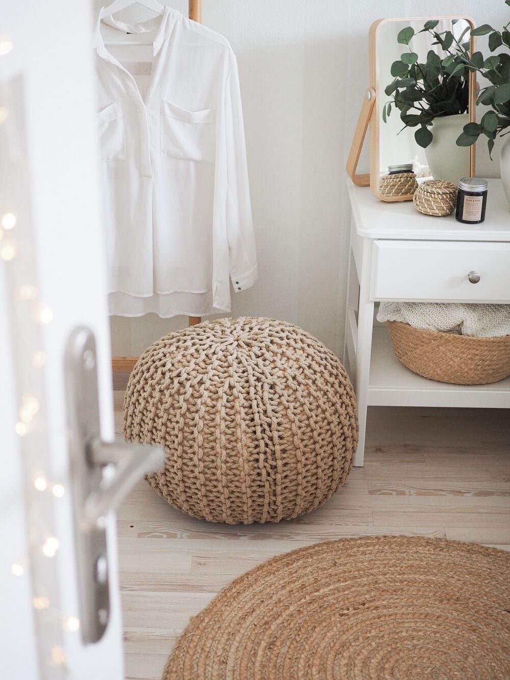 Pouffe Ottoman 50 x 35 cm Beige CONRAD | Beliani.co.uk