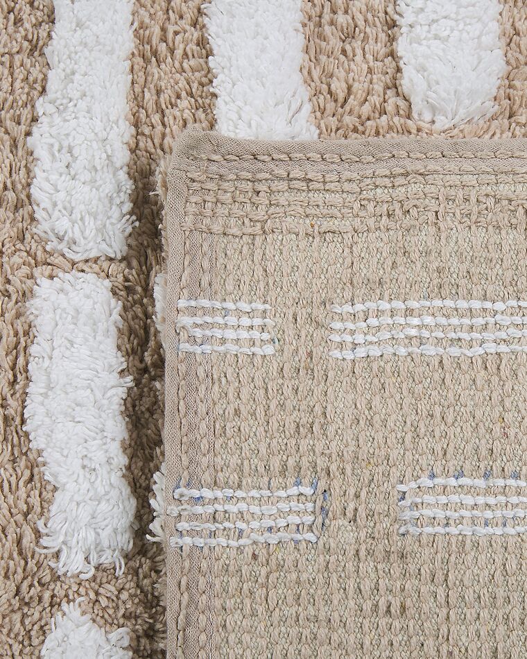 Cotton Area Rug 120 x 180 cm Beige AHIRLI | Beliani.co.uk